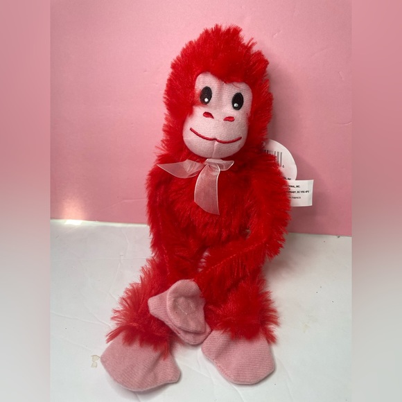 greenbrier | Toys | Fuzzy Friends Red Monkey Plush With Sticky Hands 2 ...